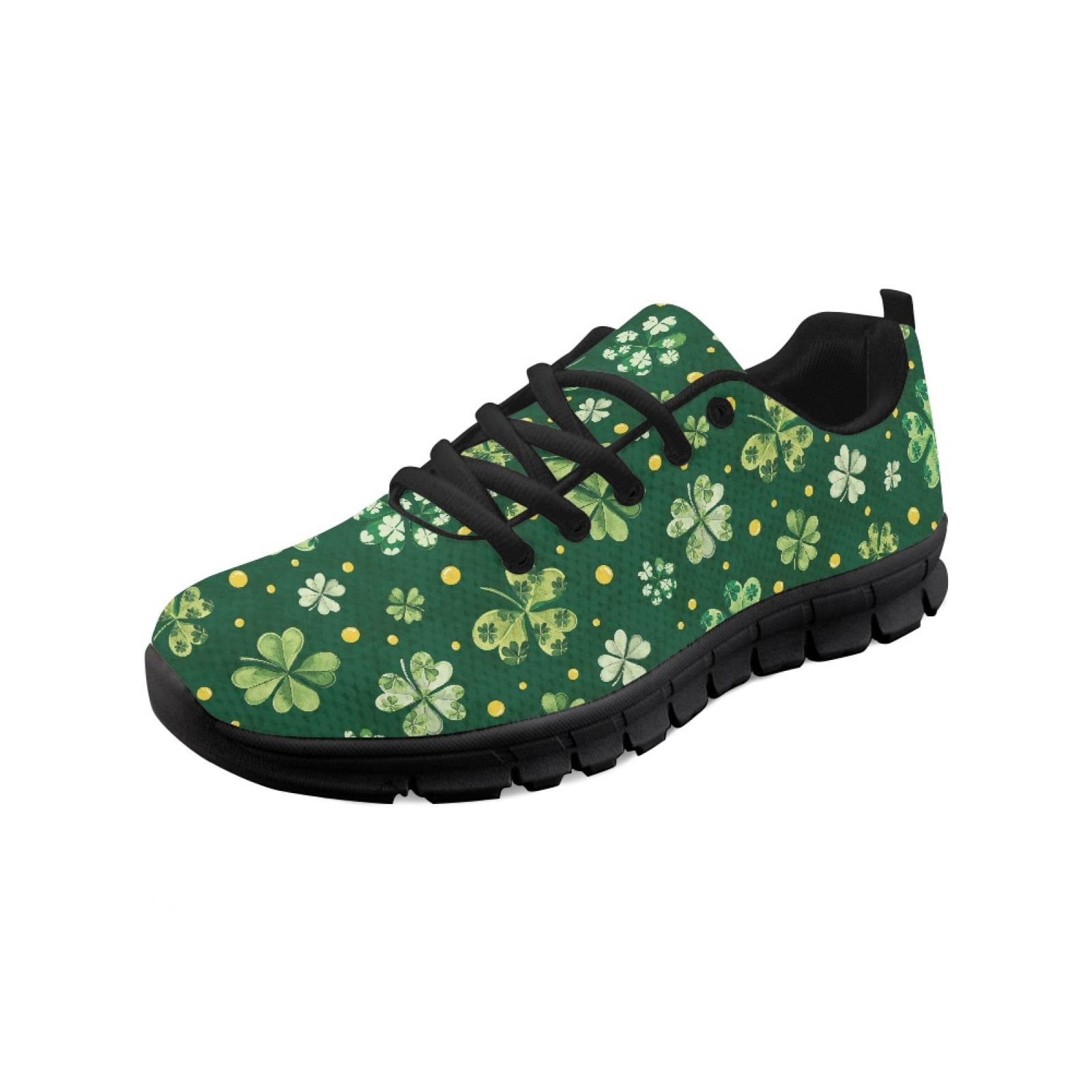 COEQINE Girls Black Sole Sneakers Lace Up Mesh Breathable Green ...