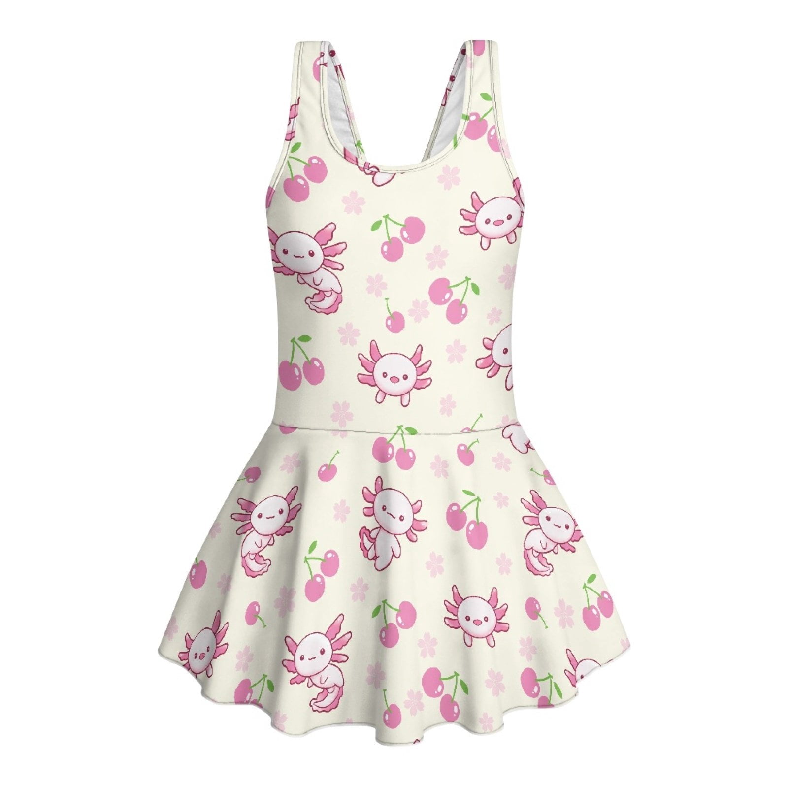 COEQINE Girls One Piece Bathing Suit with Skirt Bottom, Scoop Neck ...