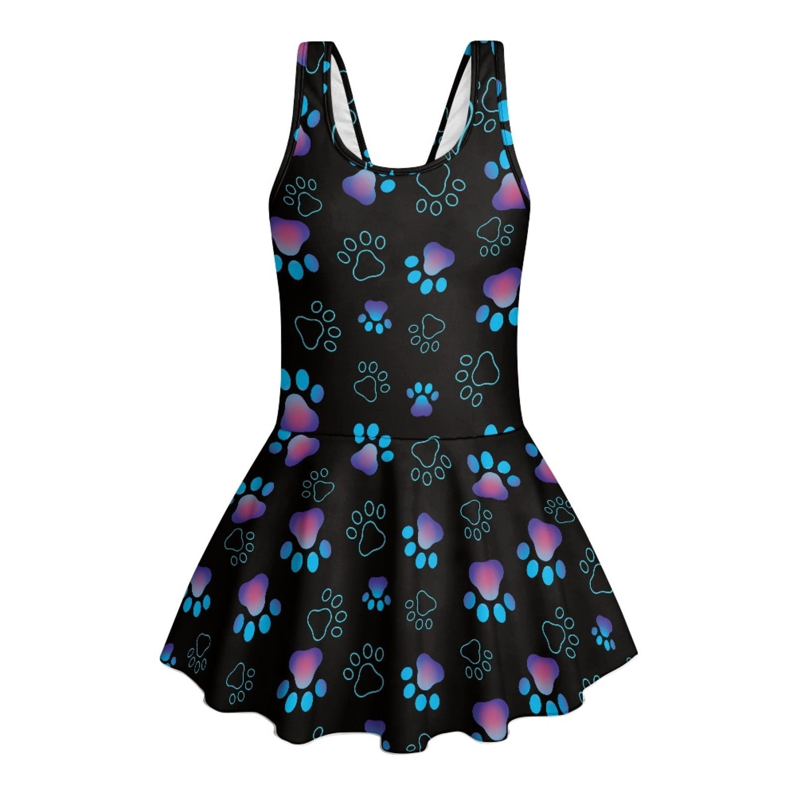 COEQINE Girls One Piece Tank Swimsuit with Skirt & Inner Liner, U Neck ...