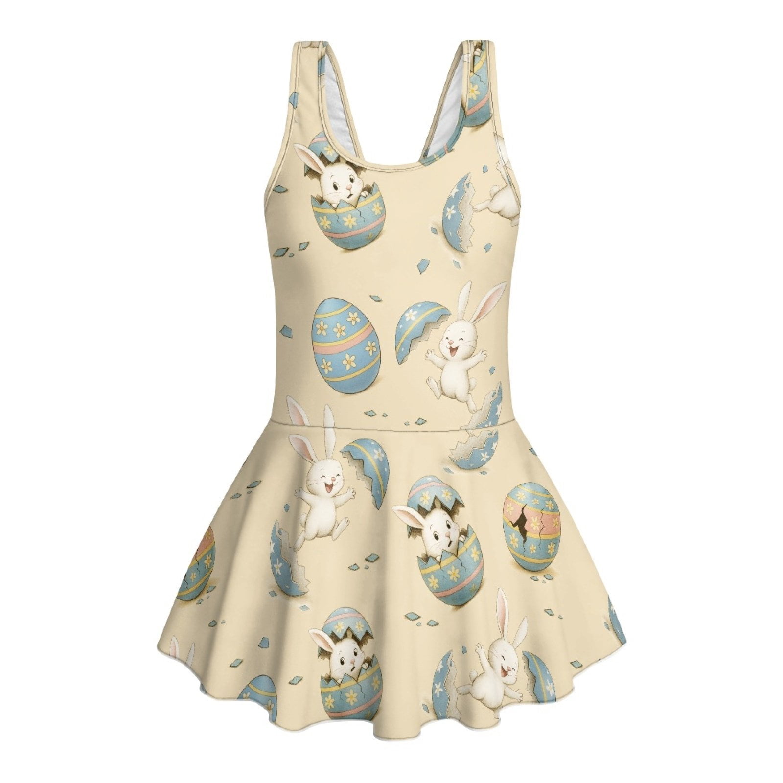 COEQINE Girls One Piece Tank Swimsuit with Skirt & Inner Liner, U Neck ...