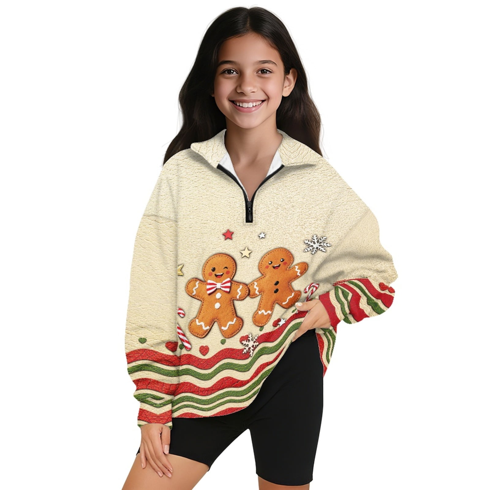 COEQINE Girls Quarter Zip Pullover, Long Sleeve Loose Fit Sweatshirt ...