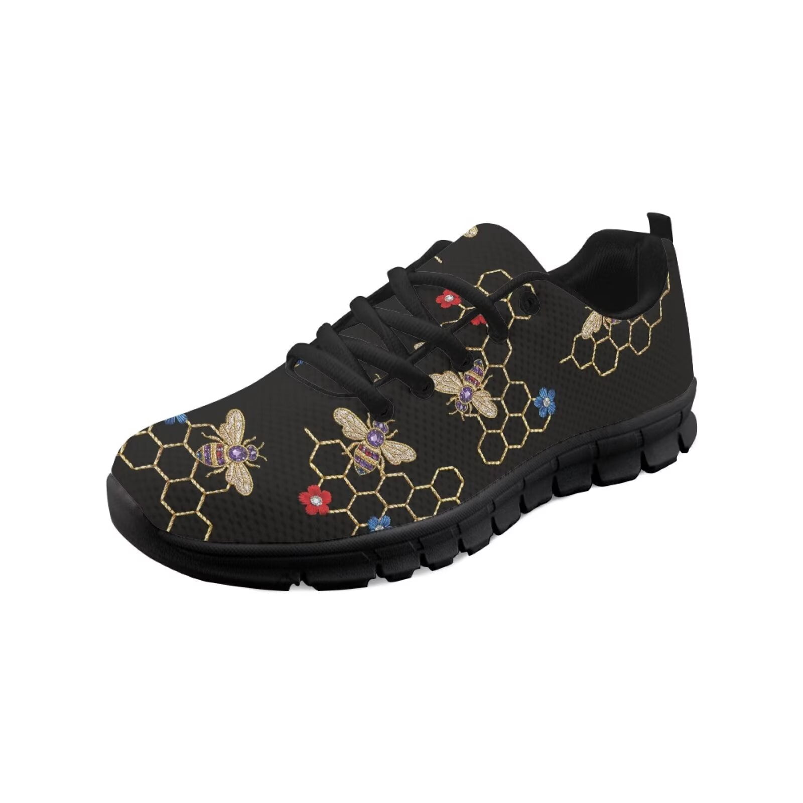 COEQINE Girls Sneakers Lace Up Black Sole Women Running Shoes for ...