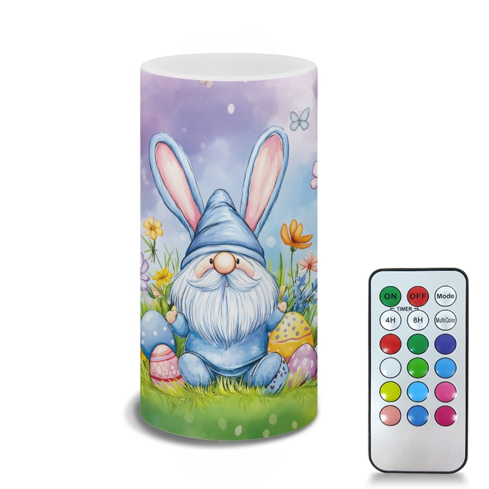 COEQINE Gnome Bunny Ears Eggs Flower Flickering Flameless LED Battery ...