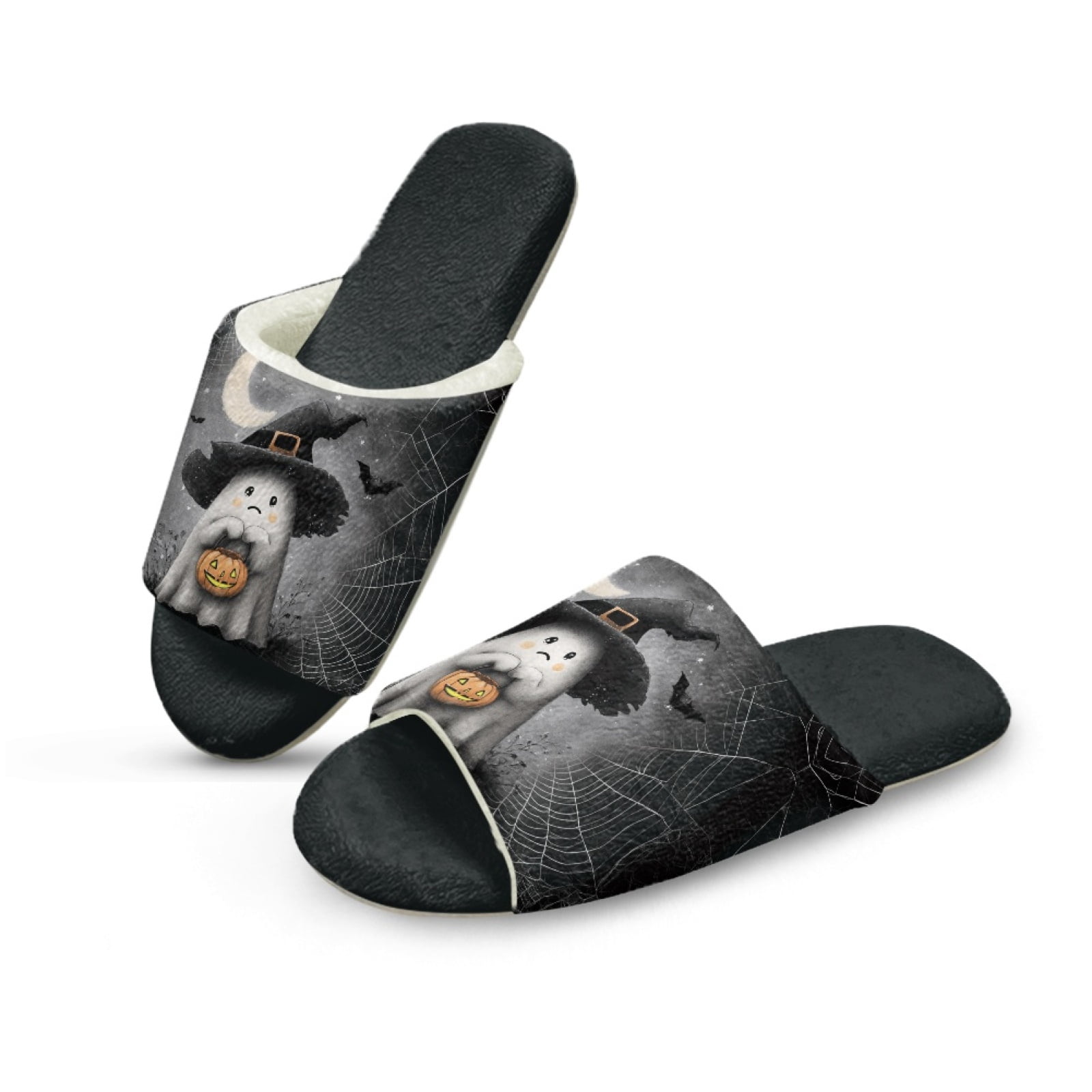 COEQINE Halloween Ghost Witch Slippers for Women Indoor Comfortable ...