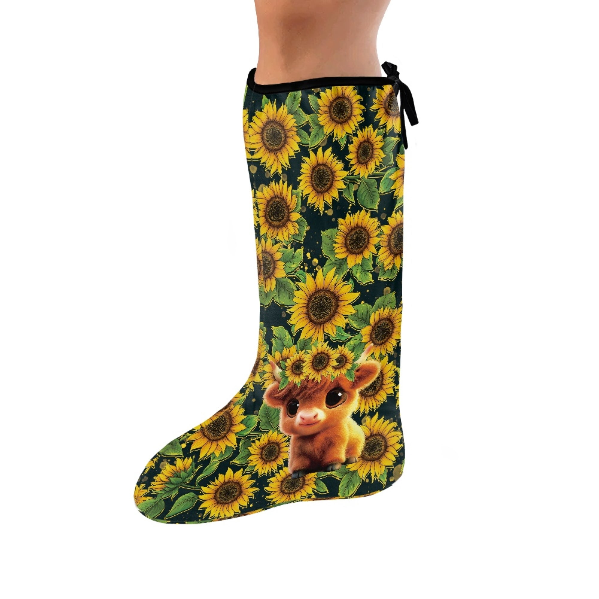 COEQINE Highland Cow Leg Cast Cover Sunflower Medium Leg Cast Cover for ...