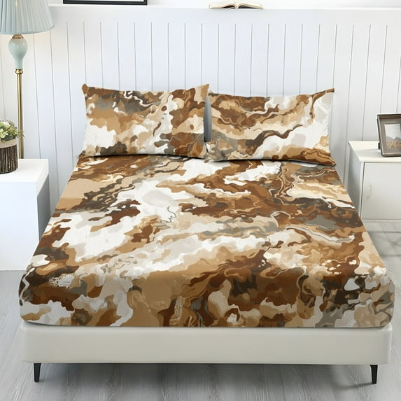 COEQINE King Sheets 3 Pieces Bedding Set, Comfort Wrinkle Free Fitted ...