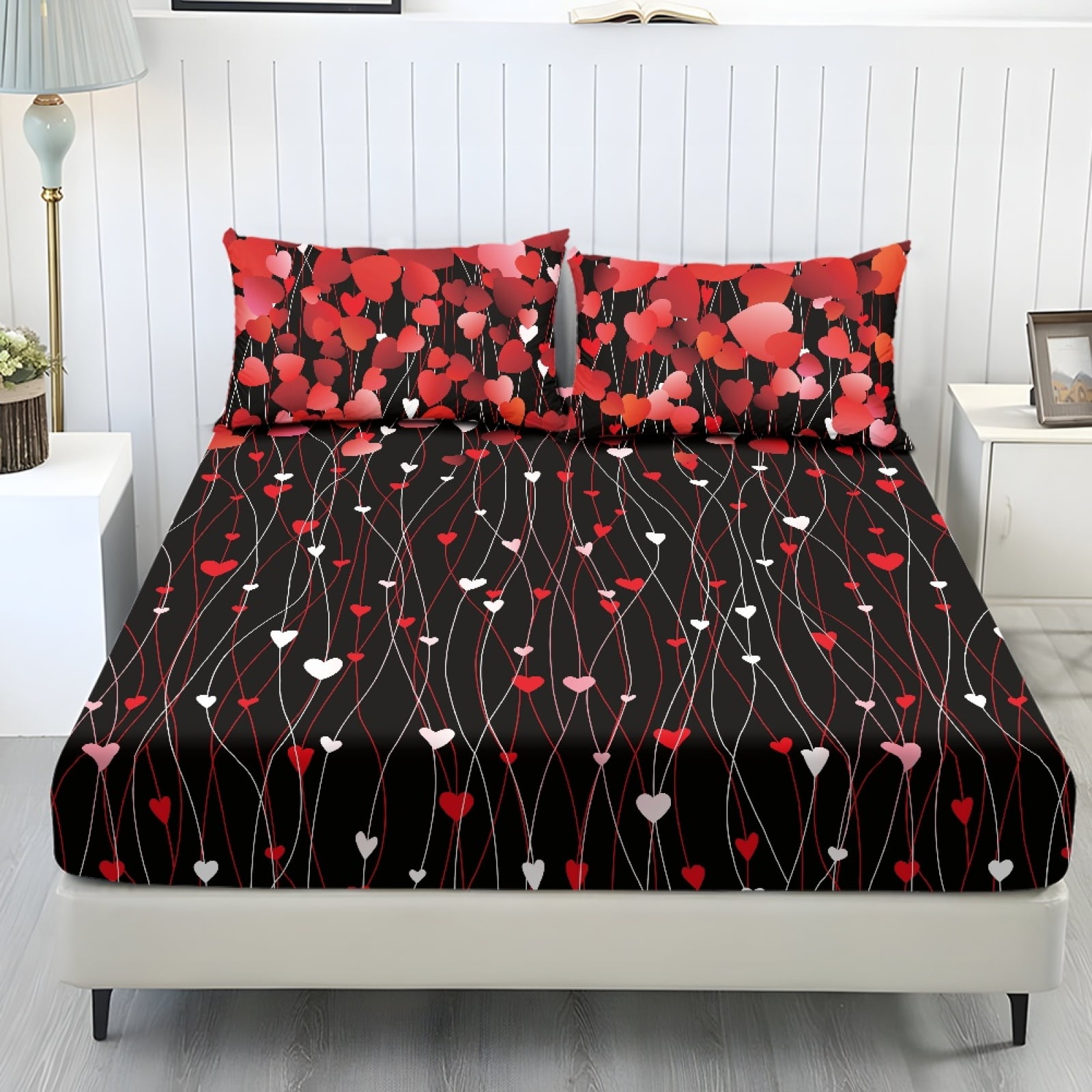 COEQINE King Sheets 3 Pieces Bedding Set, Comfort Wrinkle Free Fitted ...