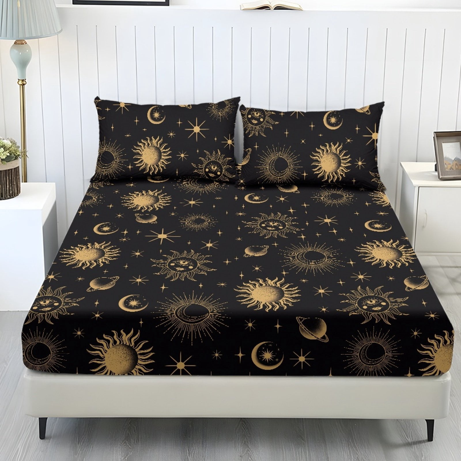COEQINE King Size Sheet Soft Wrinkle Free Fitted Sheet with 2 ...