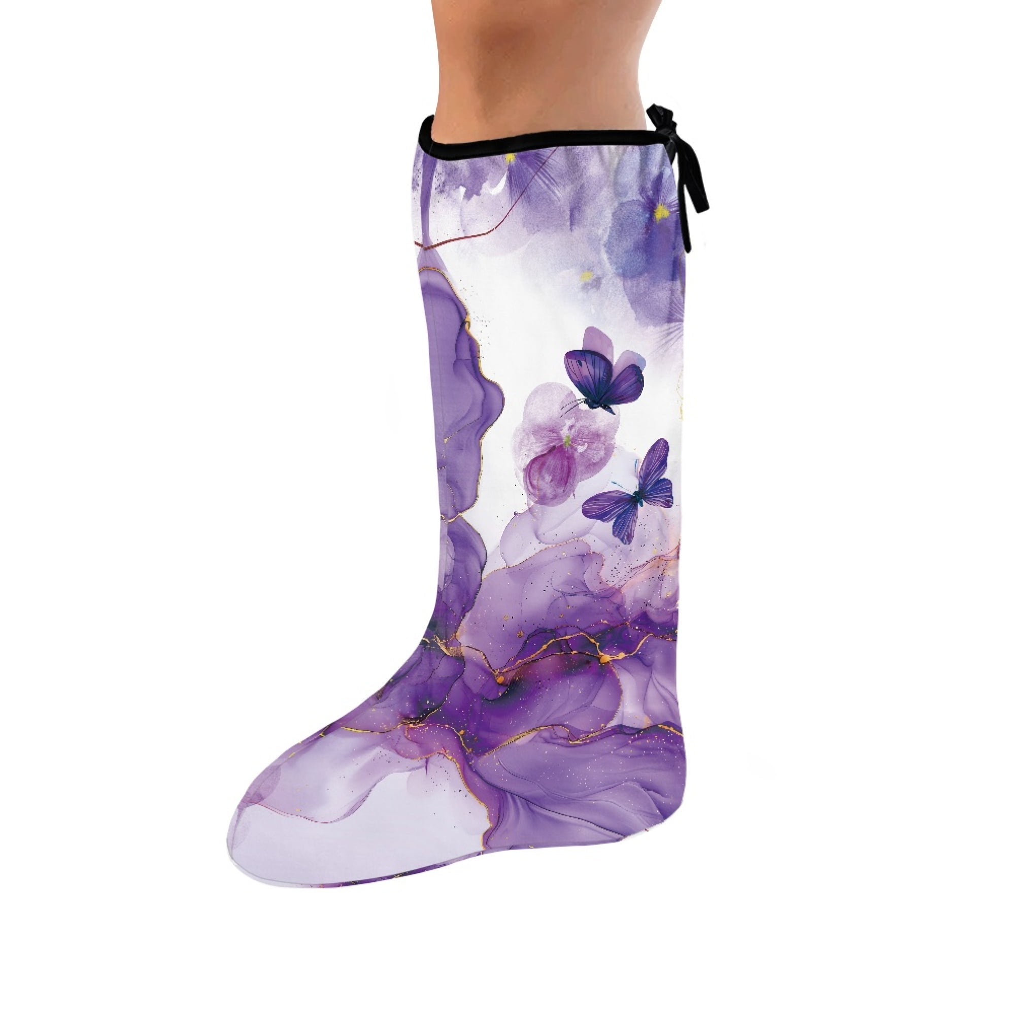 COEQINE Marble Stripes Leg Cast Cover Butterfly Broken Leg Shower Cast ...