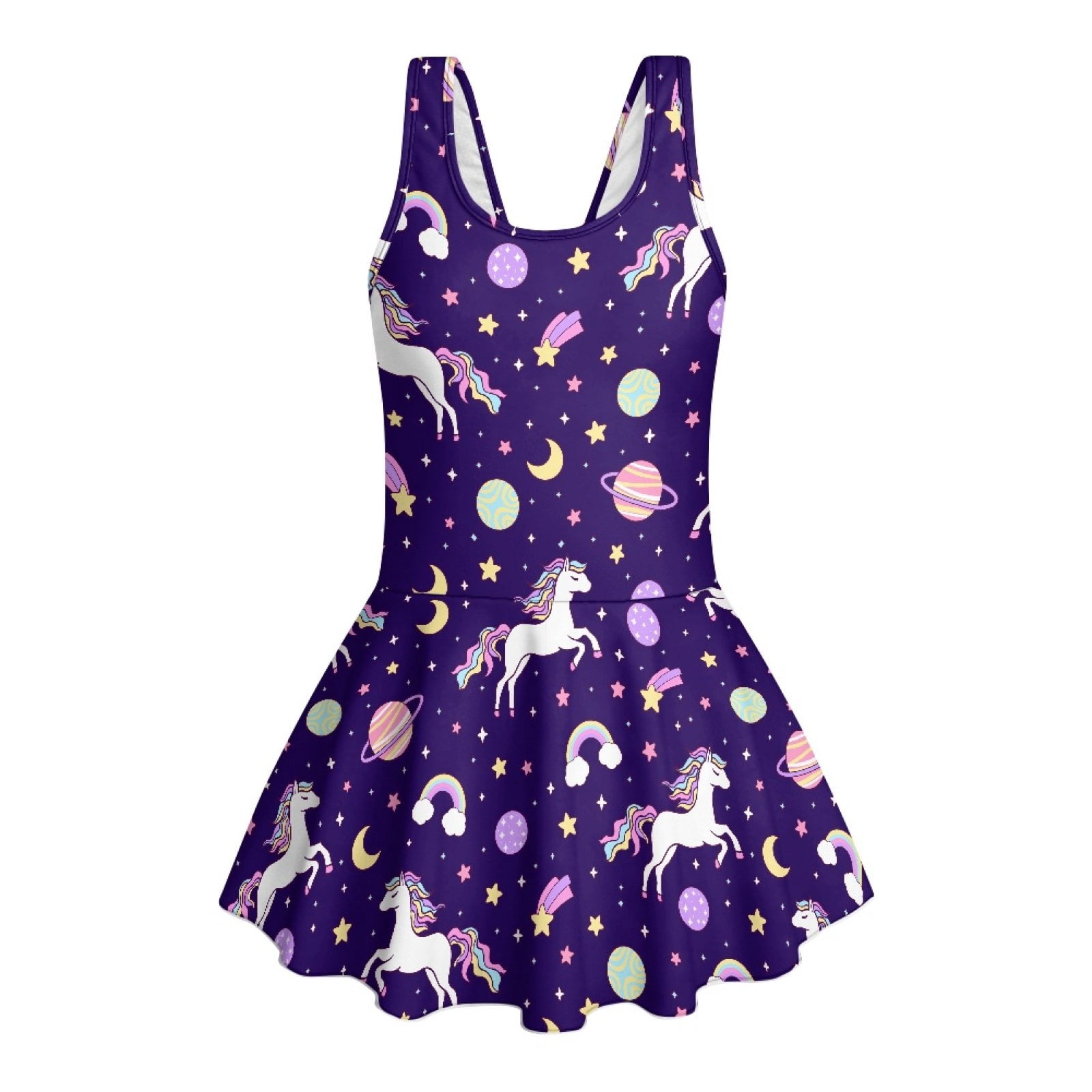 COEQINE Pretty Swim Dress for Girls, One Piece Bathing Suit with Flowy ...