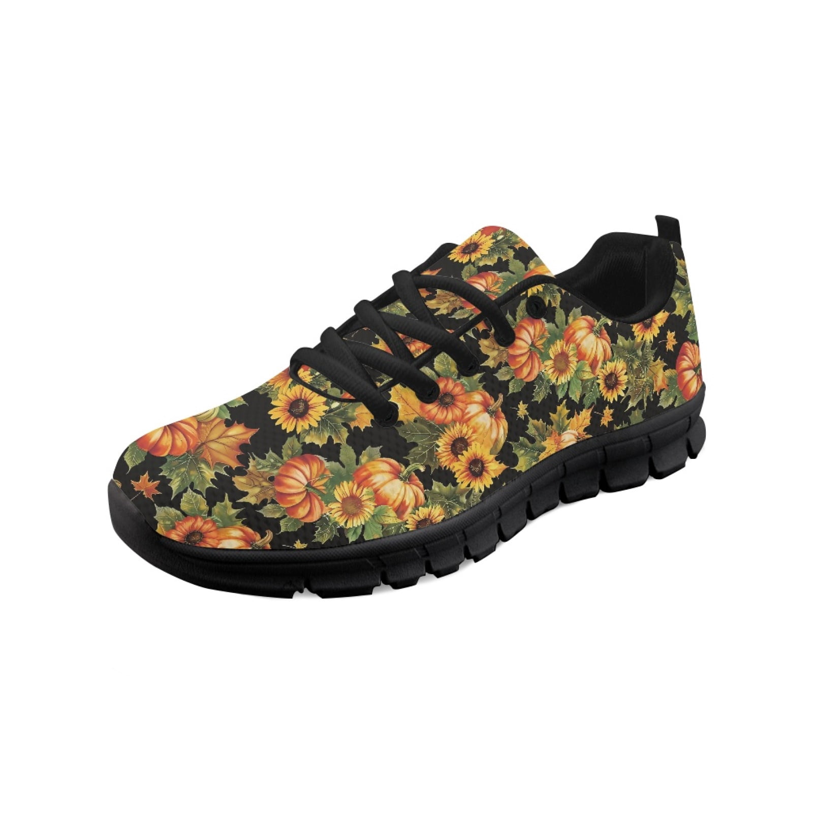 COEQINE Pumpkin Sunflower Fall Leaf Women Running Shoes Girls Soft ...