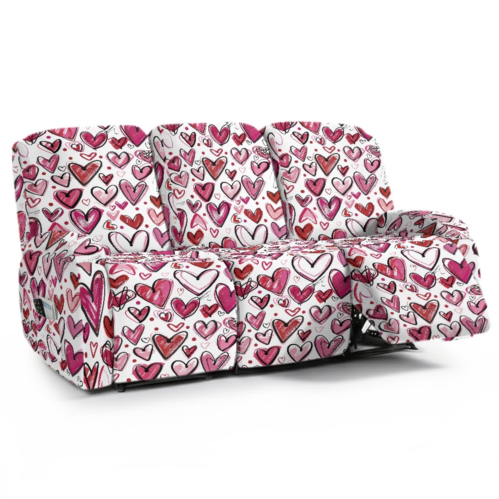 COEQINE Recliner Sofa Chair Cover 3 Seater Reclining Cover Stay in ...