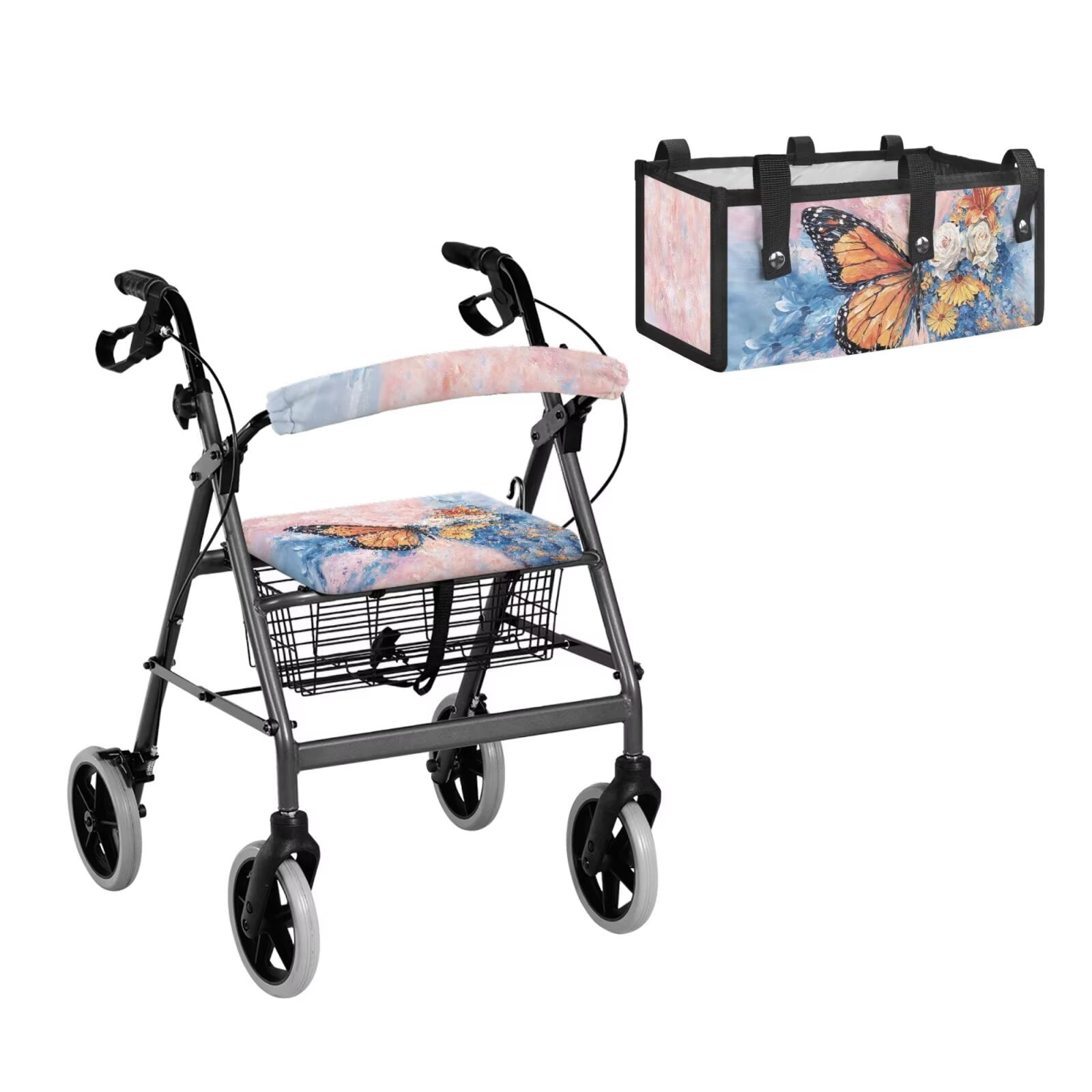 COEQINE Rollator Seat & Roller Bar Covers with Mobility Aid Accessory ...