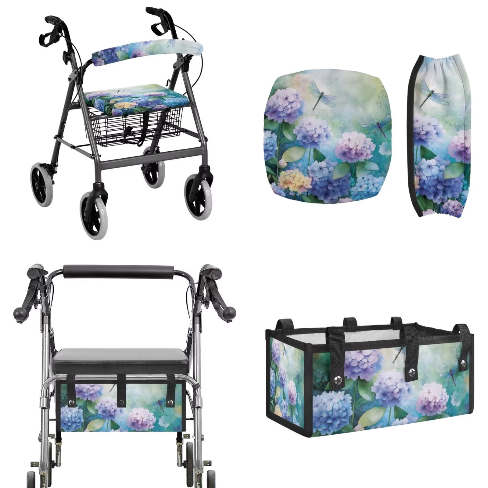 COEQINE Rollator Seat & Roller Bar Covers with Mobility Aid Accessory ...