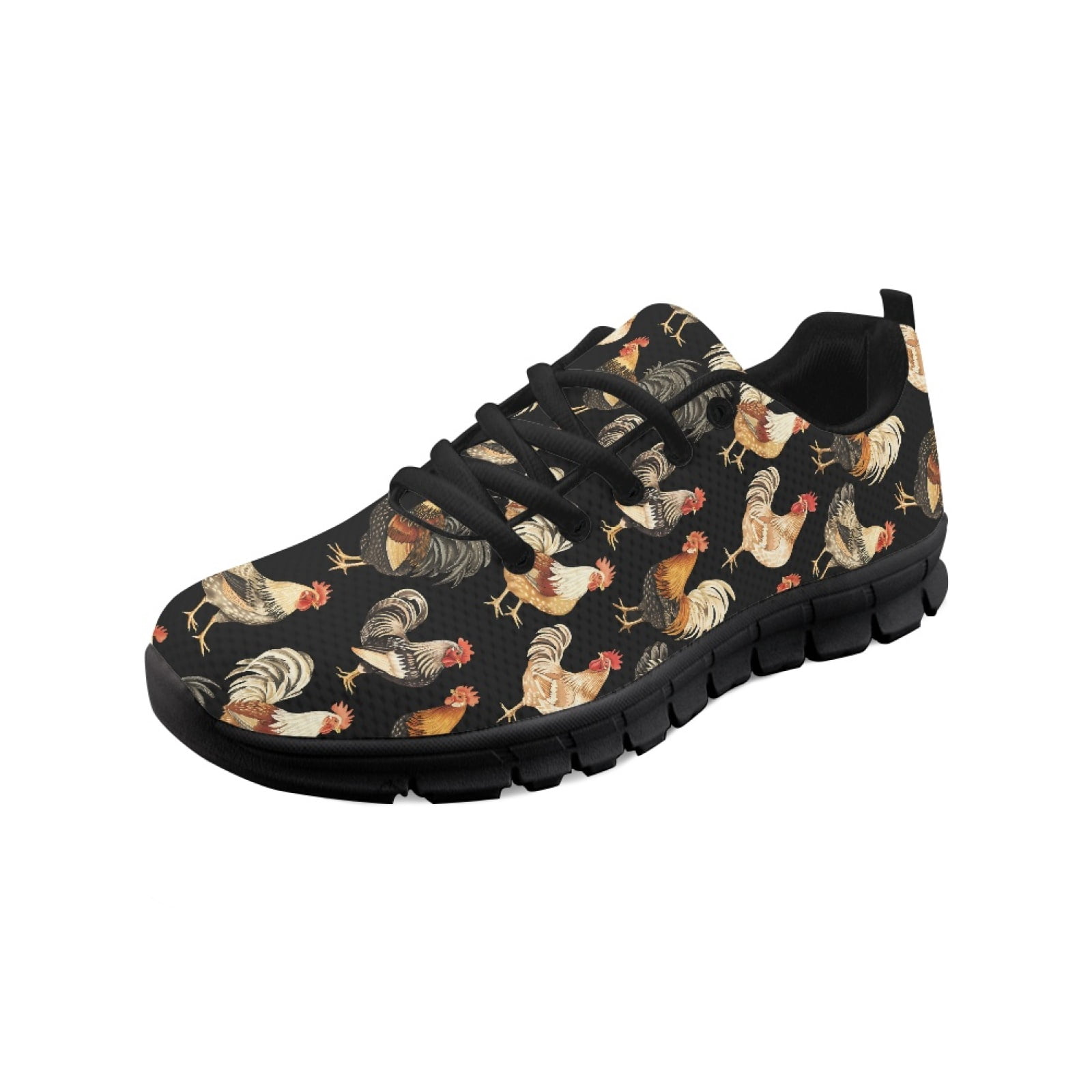 COEQINE Rooster Chicken Print Women Sneakers Running Athletic Shoes ...