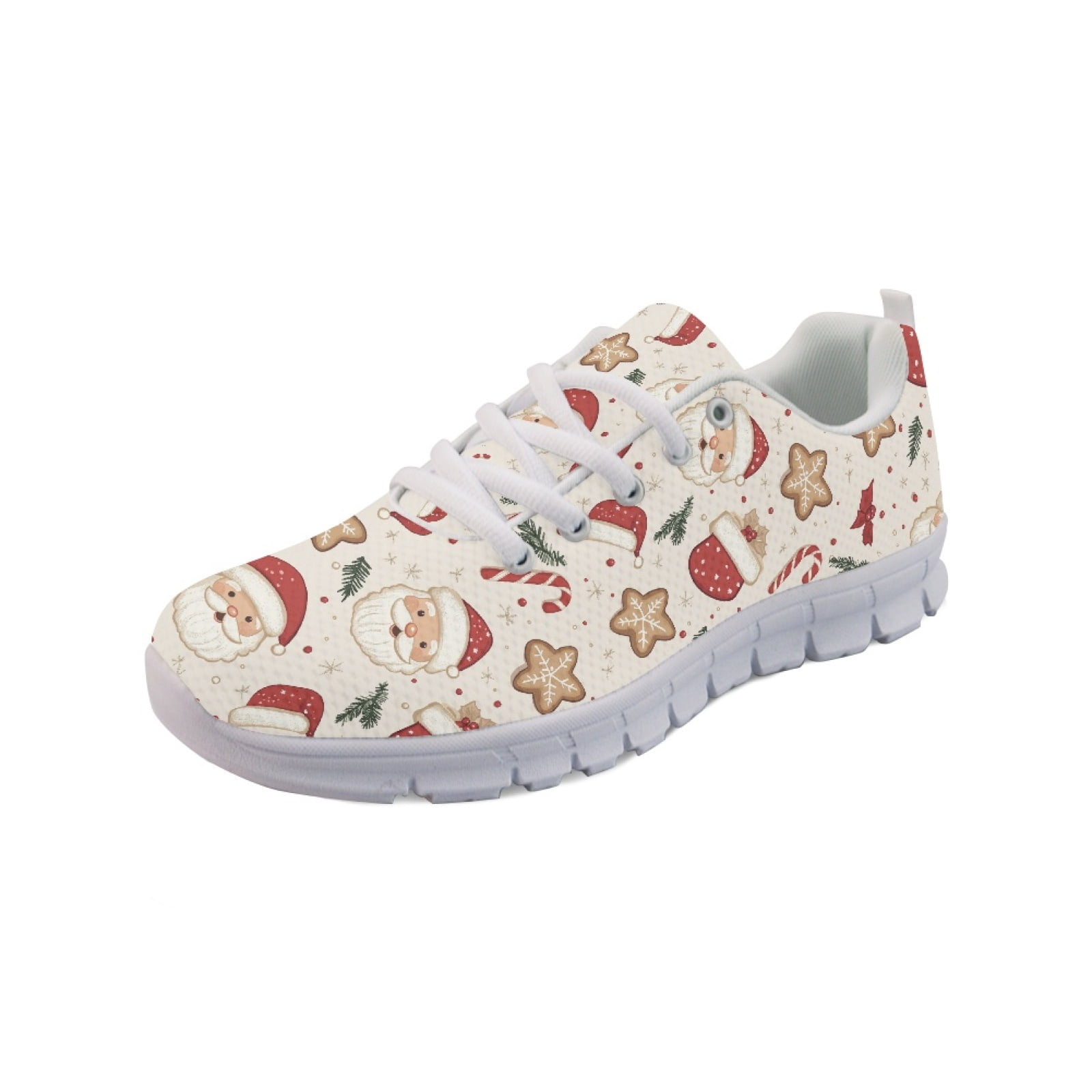 COEQINE Santa Claus Beige Women Sneakers Christmas Tennis Shoes Fashion ...