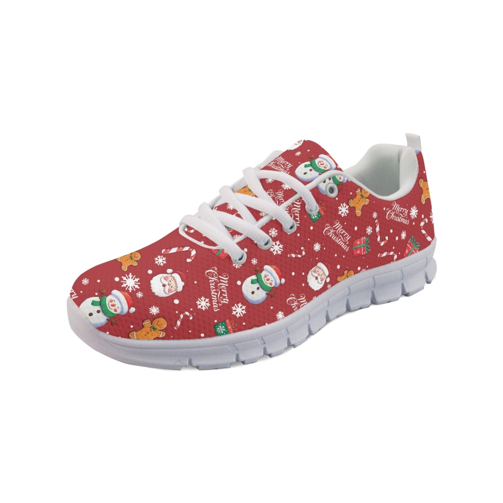 COEQINE Santa Claus Snowman Red Women Tennis Shoes Christmas Fashion ...