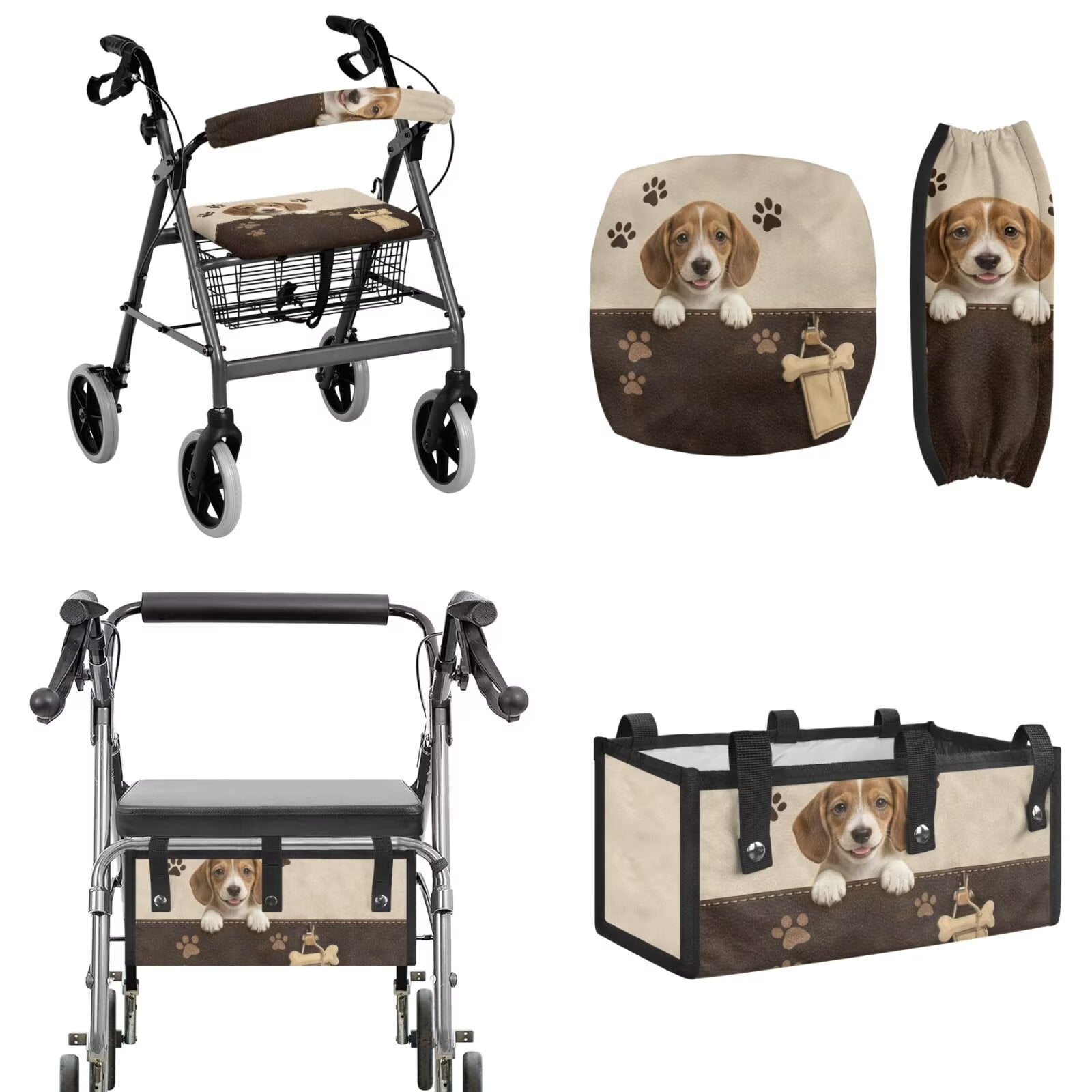 COEQINE Seat and Backrest Covers for Rollator Walkers with Under Seat ...