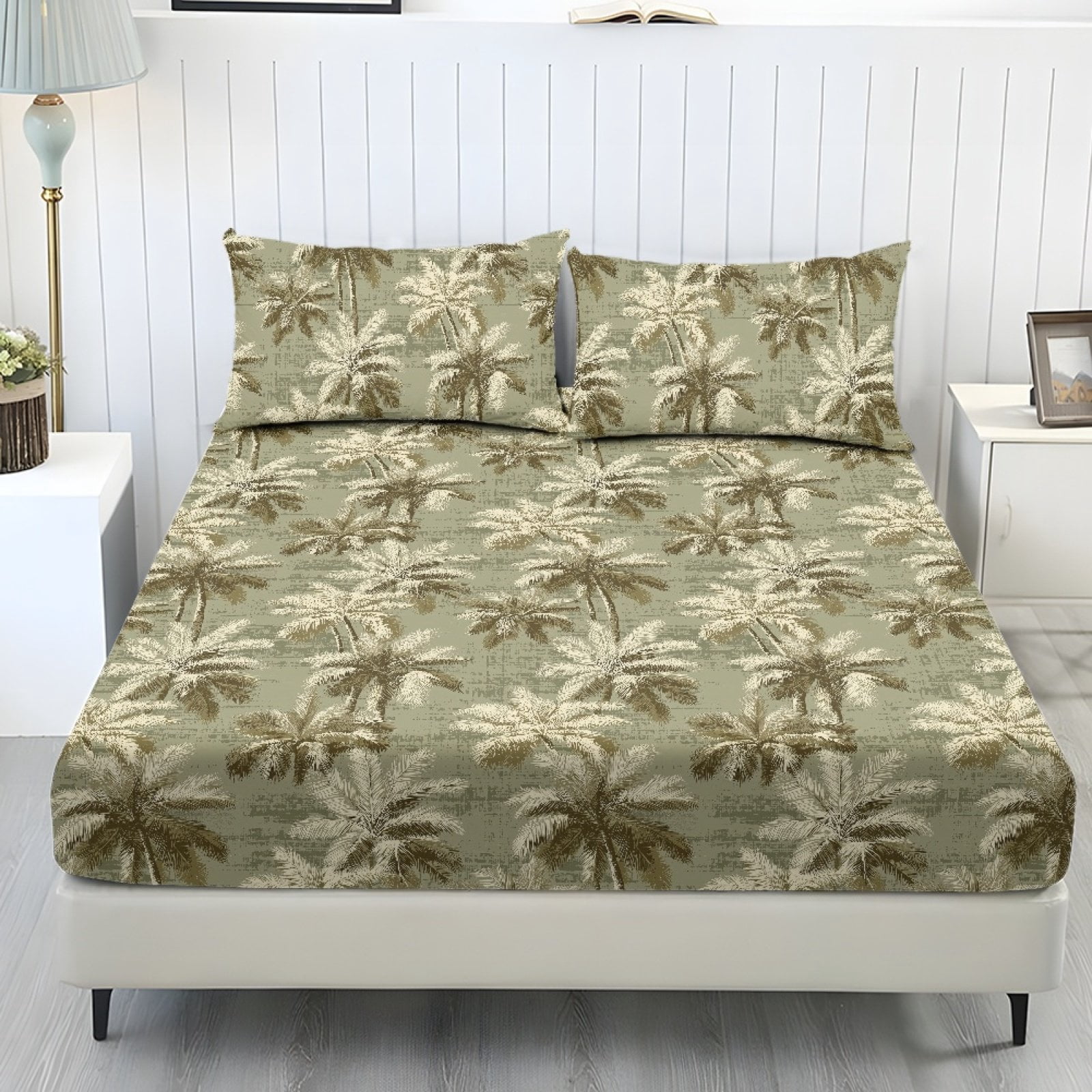 COEQINE Sheet Full Size Soft Breathable Fitted Sheet with 2 Pillowcases ...