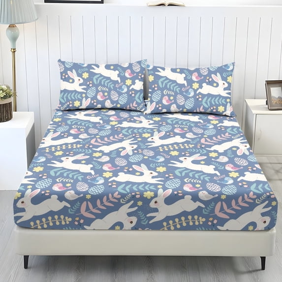 COEQINE Sheet Set Queen Size Comfort Soft Fitted Bottom Sheet Stain ...