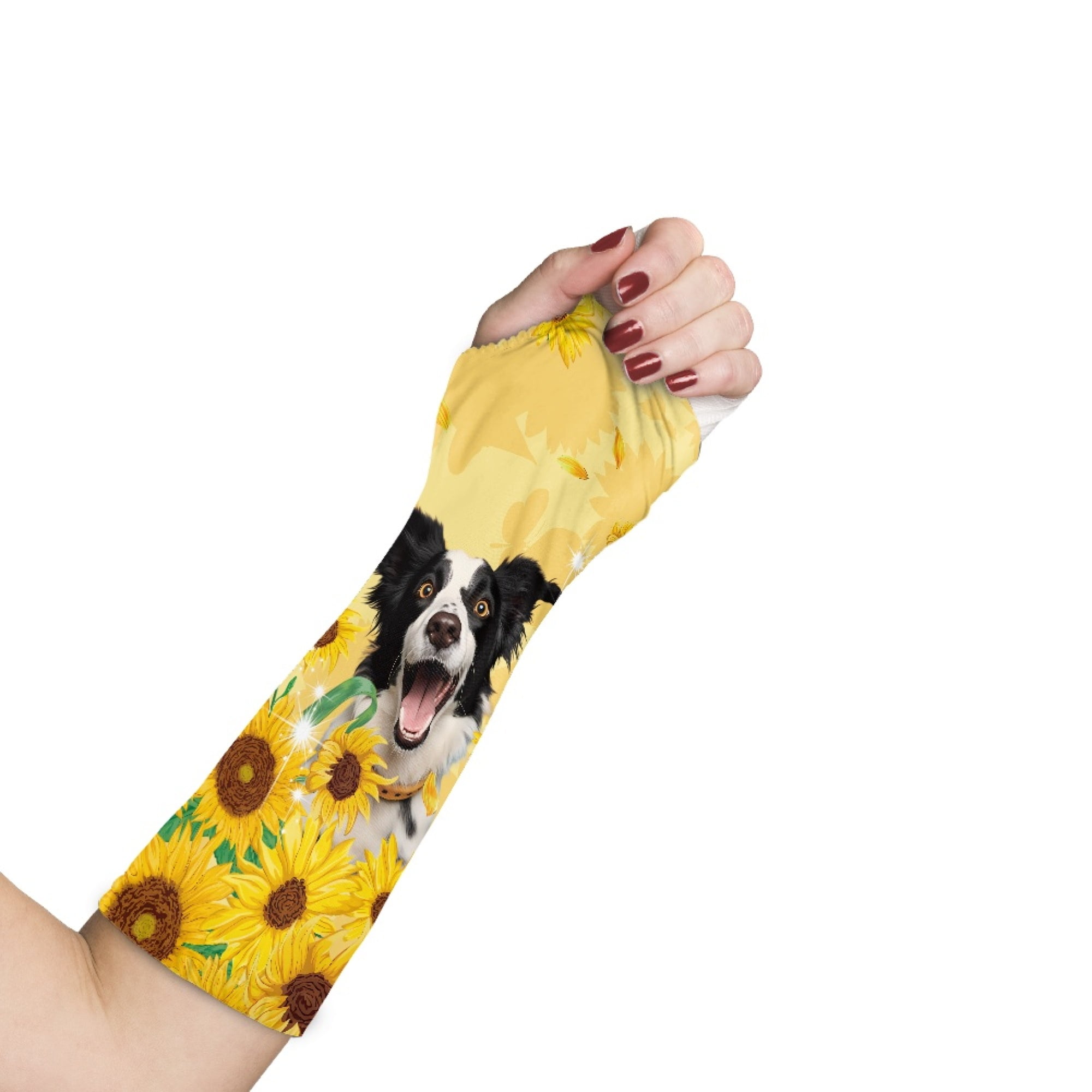 COEQINE Sunflower Border Collie Arm Cast Cover Decorative Arm Plaster ...