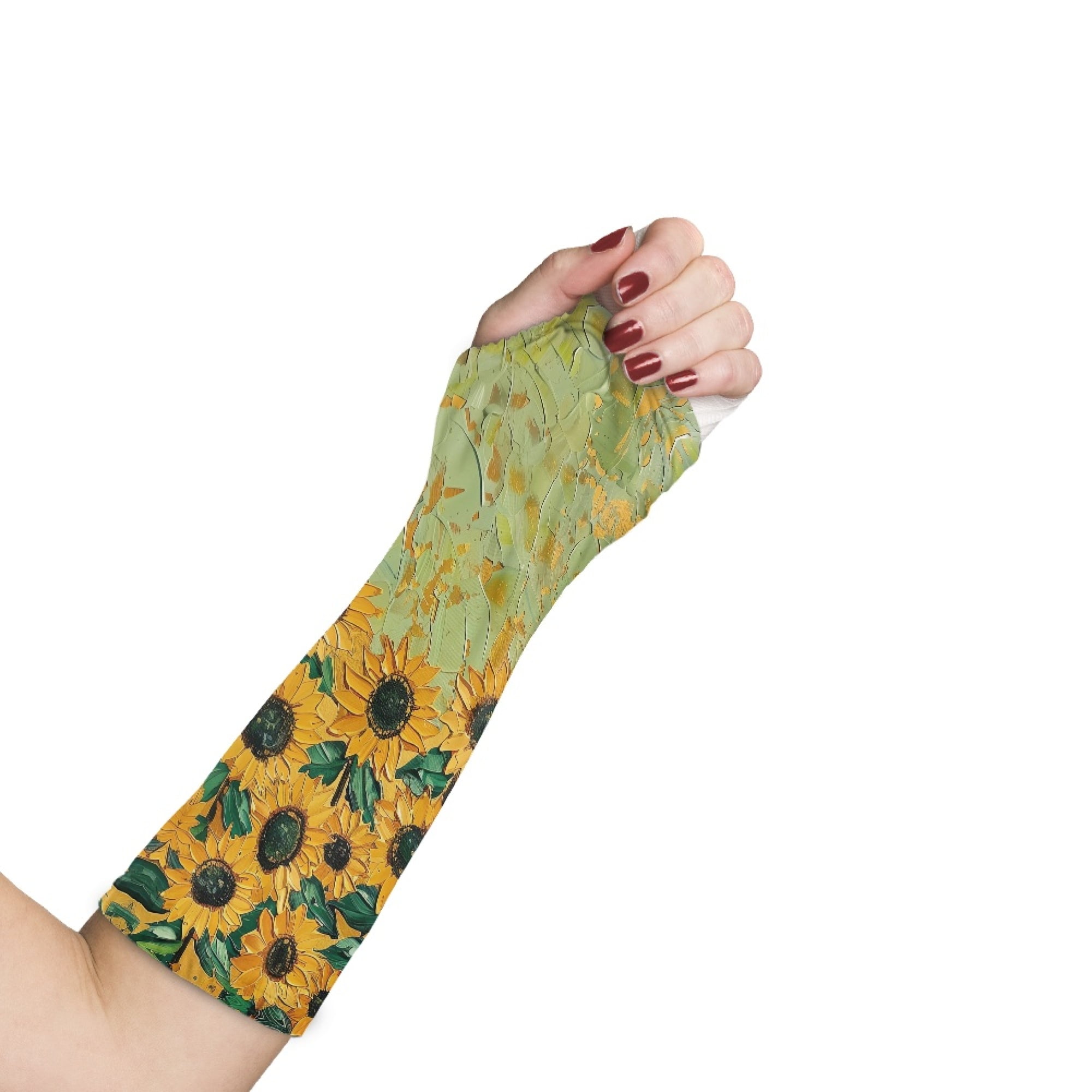 COEQINE Sunflower Oil Painting Arm Cast Cover Size S Elastic Removable ...