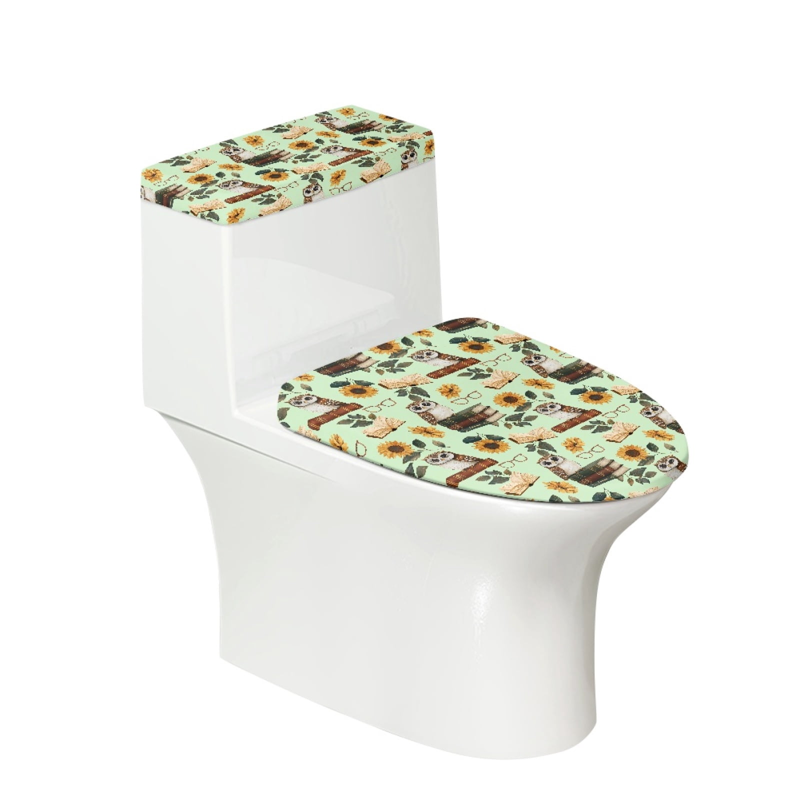 COEQINE Toilet Lid Cover and Toilet Tank Cover Stretchable Elastic ...