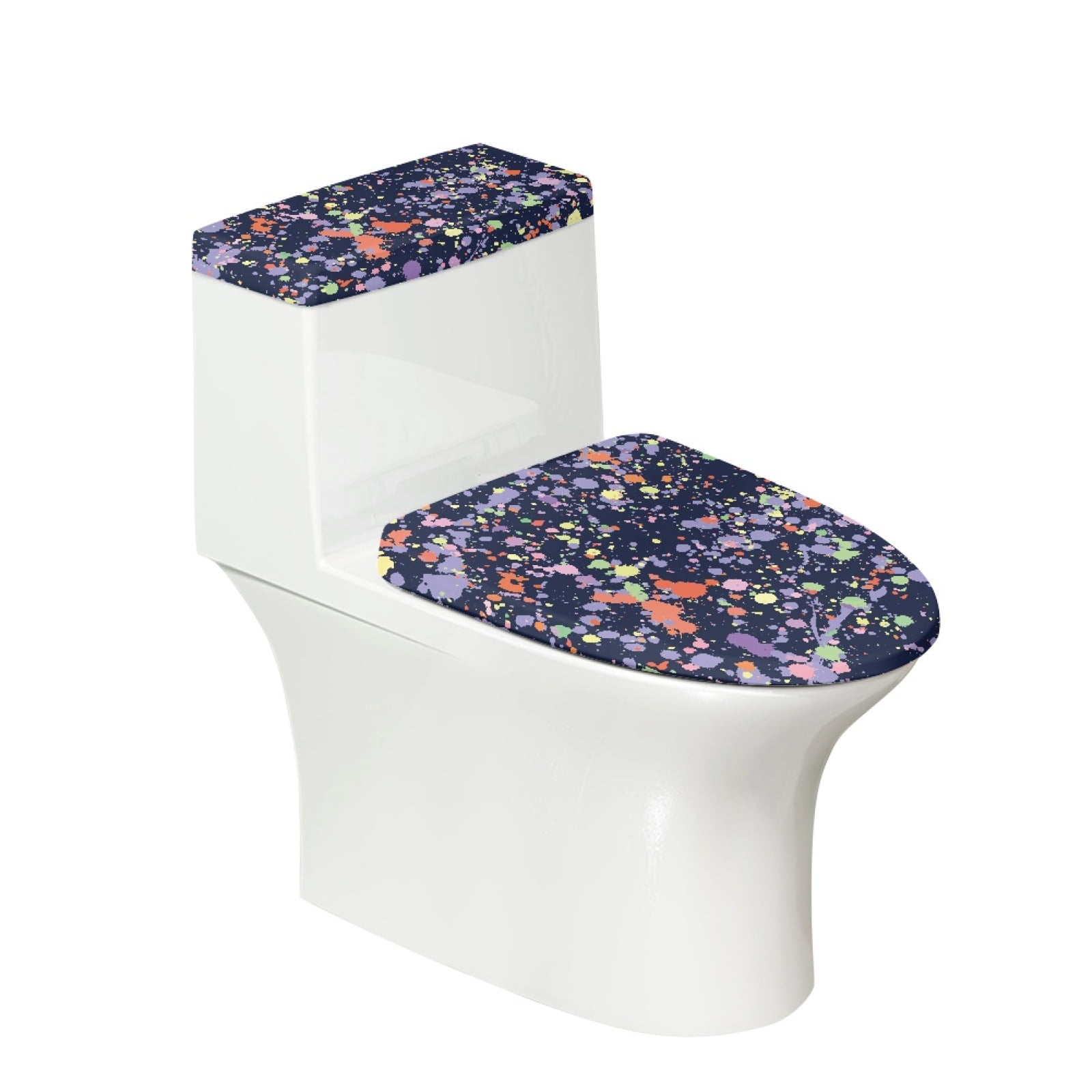 COEQINE Toilet Lid Cover and Toilet Tank Cover 2 Piece Set, Stretchable ...