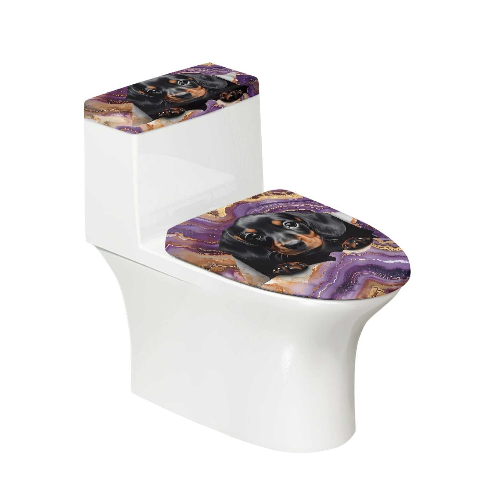 COEQINE Toilet Lid Dust Cover 2 Pcs Set, Machine Washable Stretchable ...