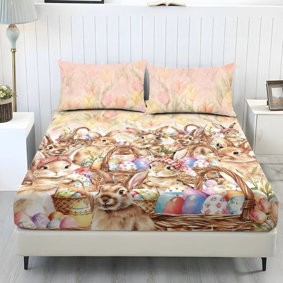 COEQINE Twin XL Size Sheet Comfy Bedding Fitted Sheet Non-Slip Snug Fit ...