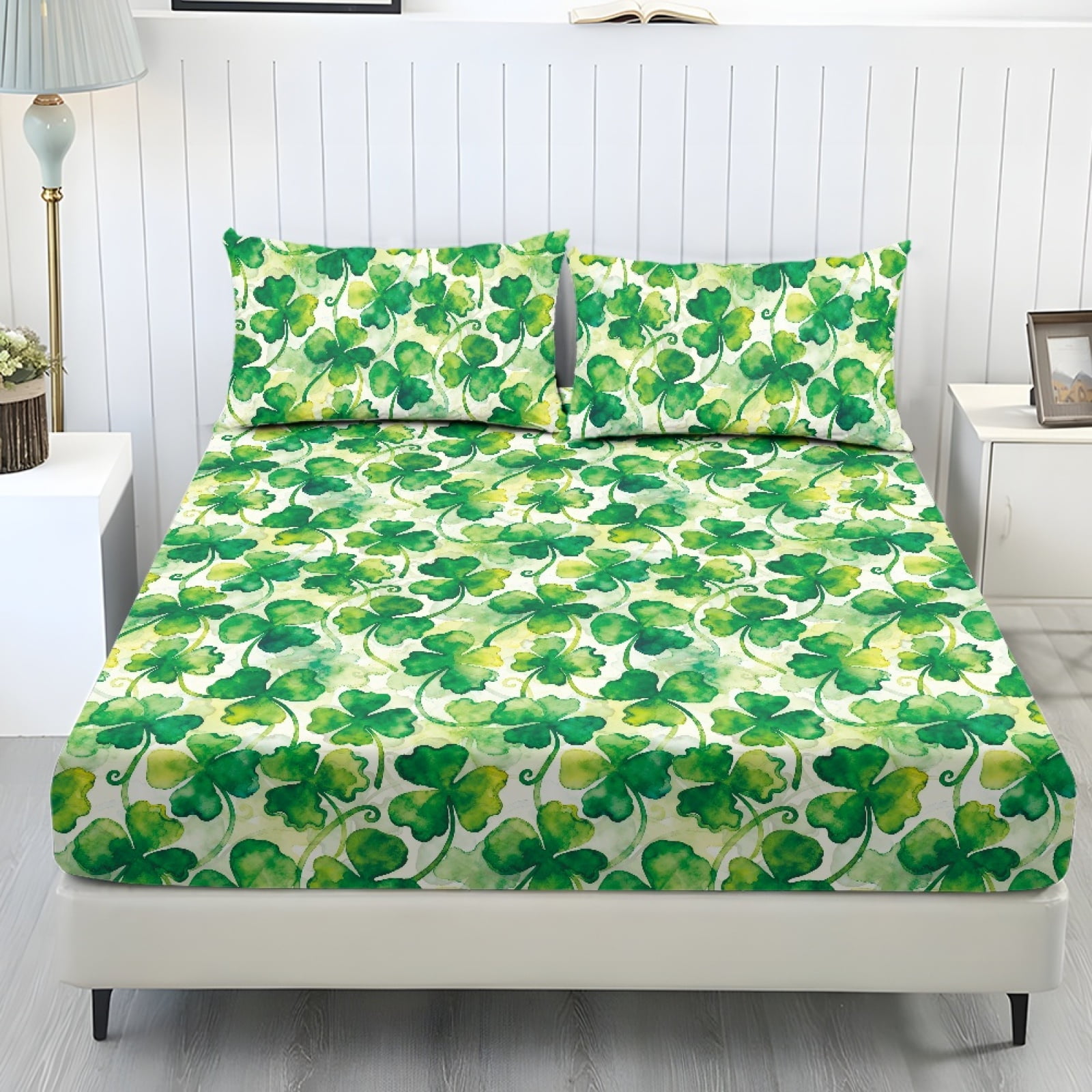 COEQINE Twin XL Size Sheet Soft Fitted Sheet with 2 Pillowcases, Fade ...
