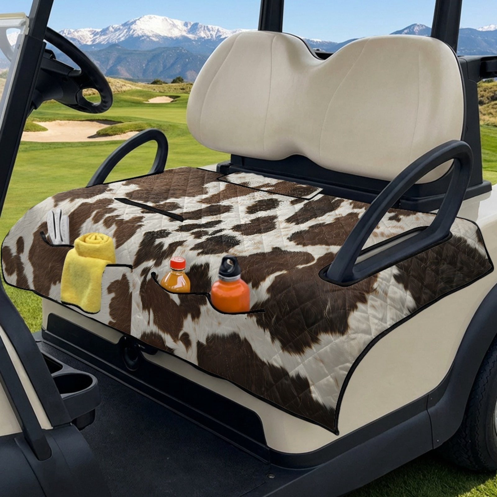 COEQINE Universal Golf Cart Seat Cover for 2-Seaters, Folds Like a Bag ...