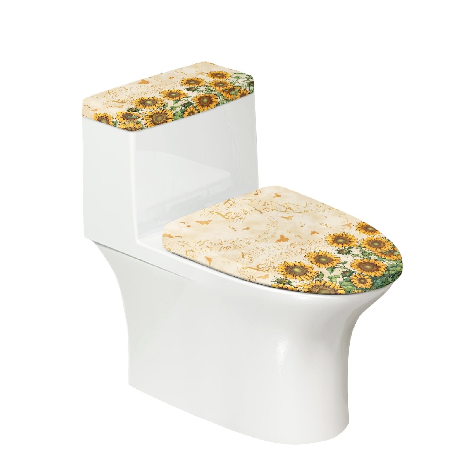 COEQINE Universal Toilet Lid Dust Cover 2 Piece Set, Stretchable ...