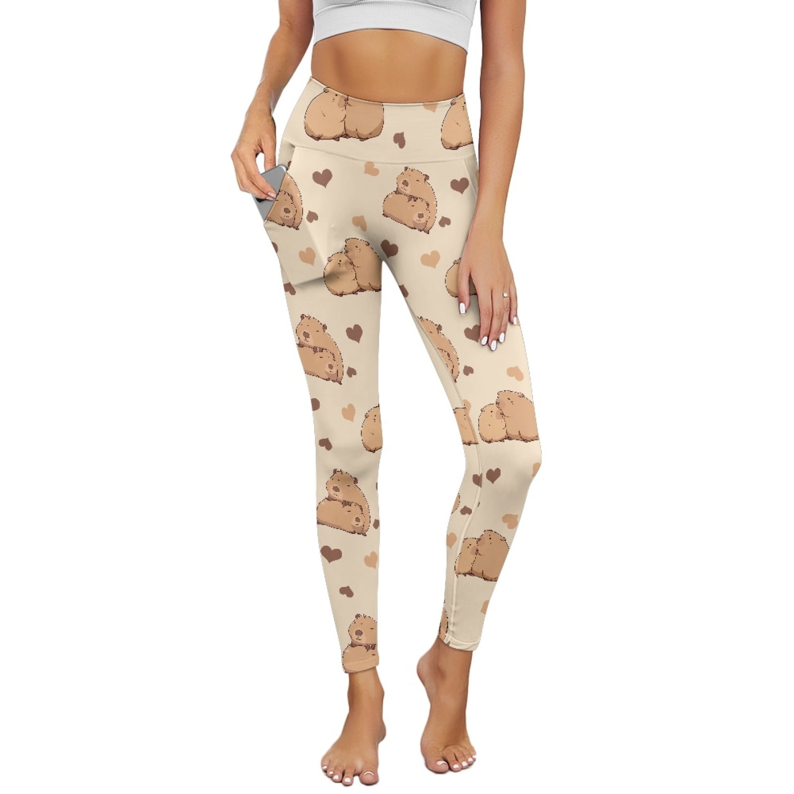 COEQINE Women Hip Lift Yoga Pants with Pockets Tummy Control High ...