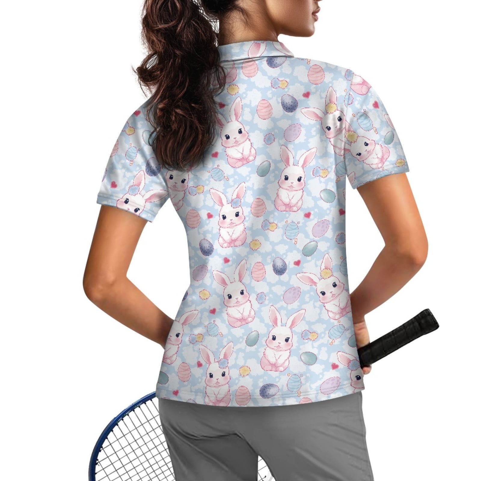 COEQINE Women Short Sleeve Golf Shirts Soft Lightweight 1/4 Zip Polo ...