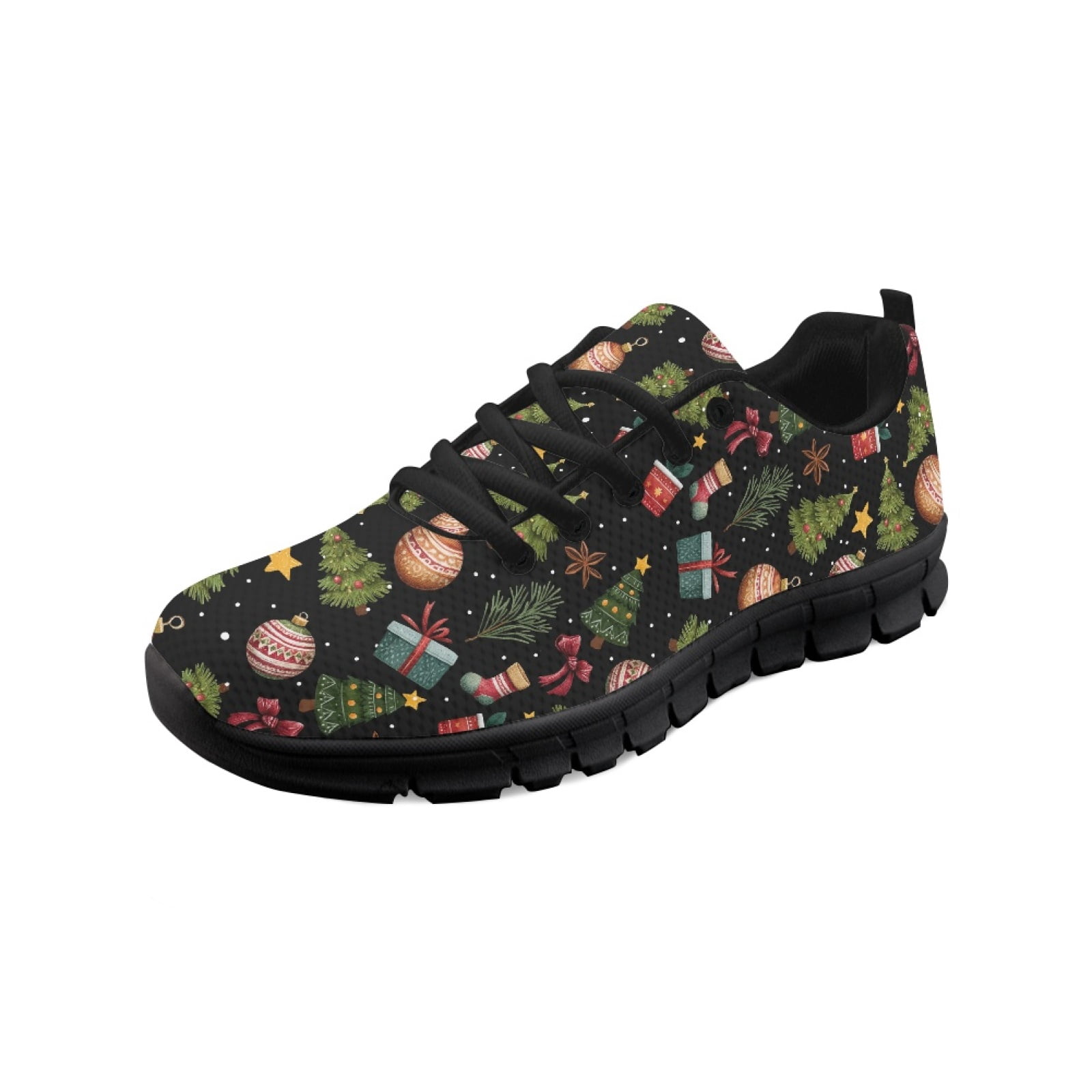 COEQINE Women Sneakers Christmas Tree Ball Ornaments Running Walking ...