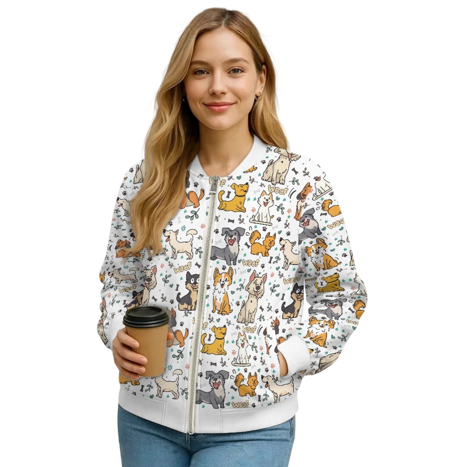 COEQINE Women's Bomber Jacket Zip Up Long Sleeve Varsity Shackets ...