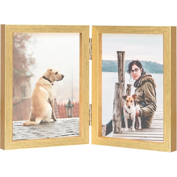 COEQWD-3.5x5 Double Picture Frame Wooden Hinged Photo Frame Definition ...