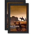 COEQWD-4x6 Picture Frame Set of 2, Black Engineered Wood Frame for 4 x ...
