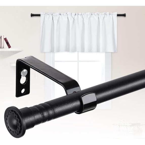 COEQWD-Curtain Rods for Windows 28-48 Inch - Heavy Duty Matte Black ...