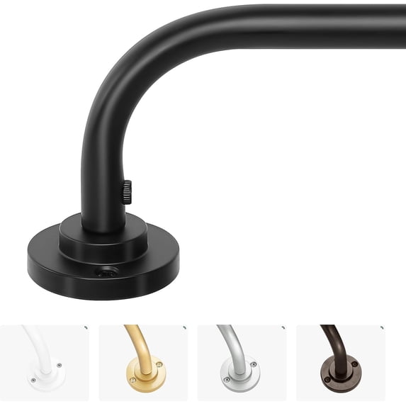 COEQWD-Curtain Rods for Windows 28 to 48 inch, 5/8 Inch Black Curtain ...