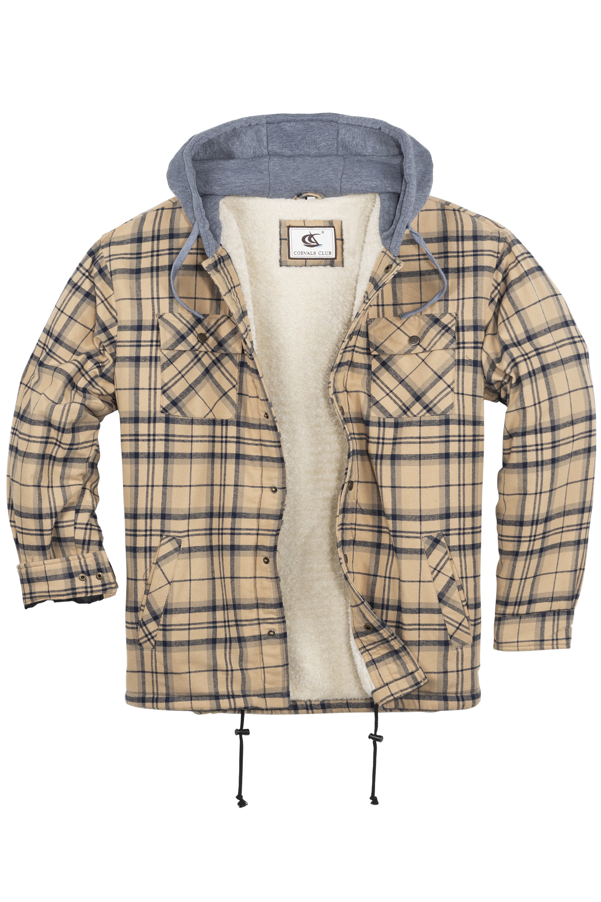 COEVALS CLUB Men's Hooded Sherpa Lined Flannel Long Sleeve Cotton Plaid ... COEVALS CLUB Men's Hooded Sherpa Lined Flannel Long Sleeve Cotton Plaid ...
