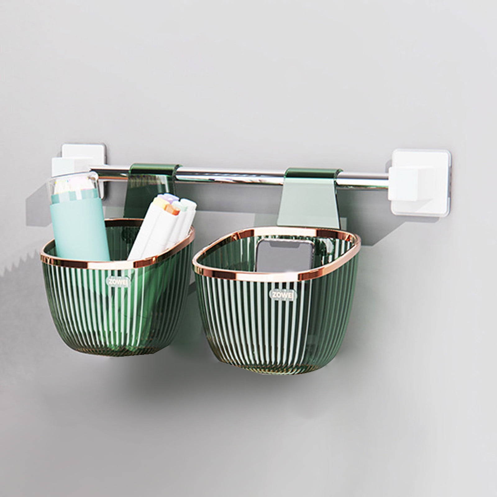 COFEST 2-Pack Clear Plastic Kitchen Wall-Hanging Storage Baskets, Ideal ...