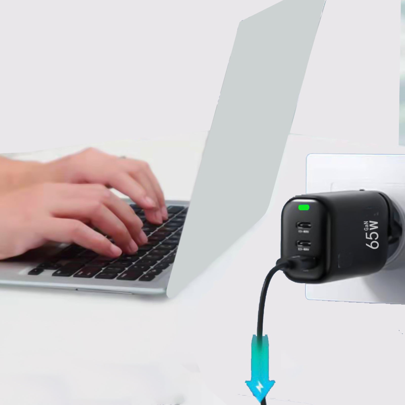 COFEST 65W GaN Charger USB C Fast Charger PD 3.0 Charger Foldable Wall ...