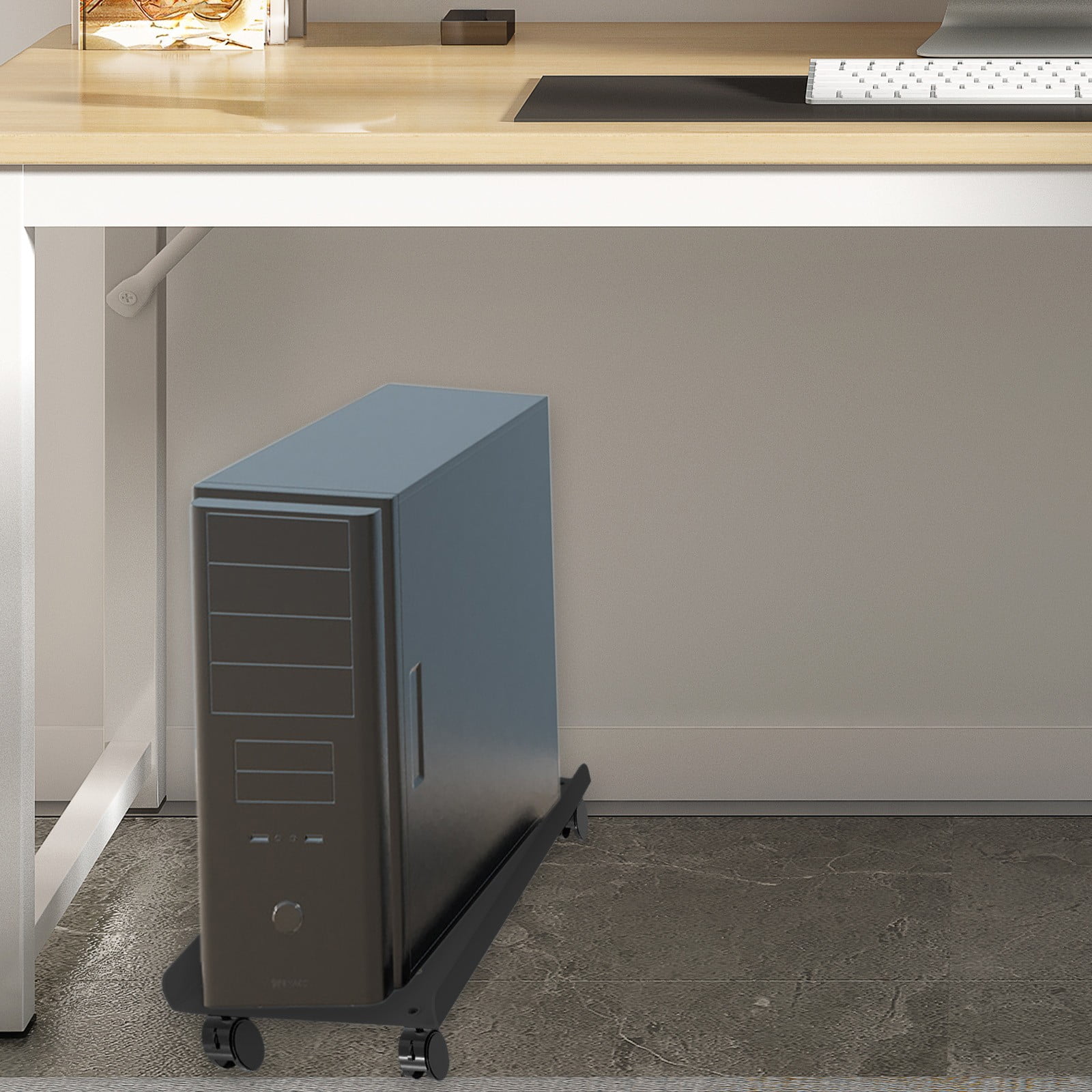 COFEST Adjustable Width Computer Host Rack with Locking Wheels Easy ...