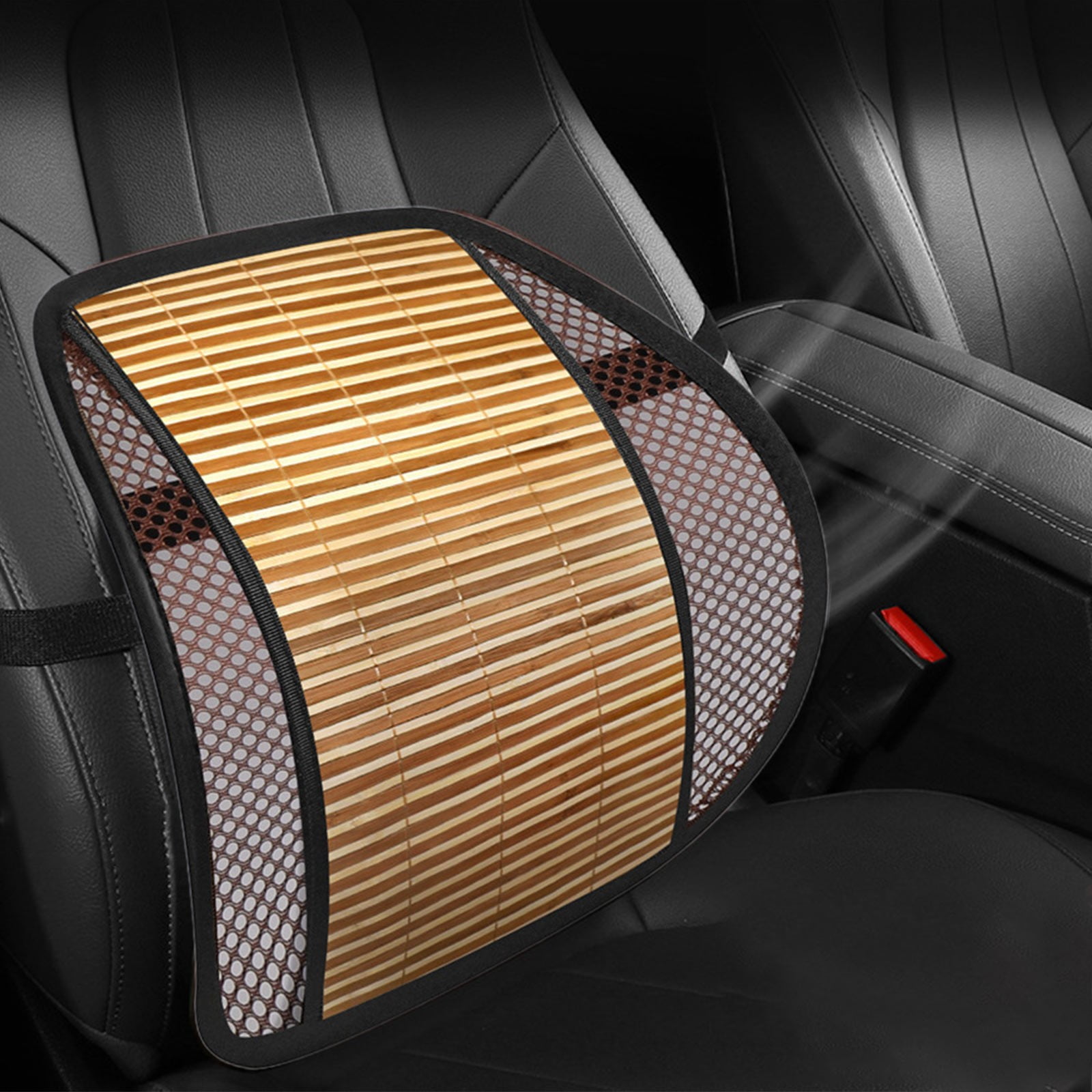 COFEST Breathable Bamboo Sheet Car Lumbar Support Cushion - Beige ...