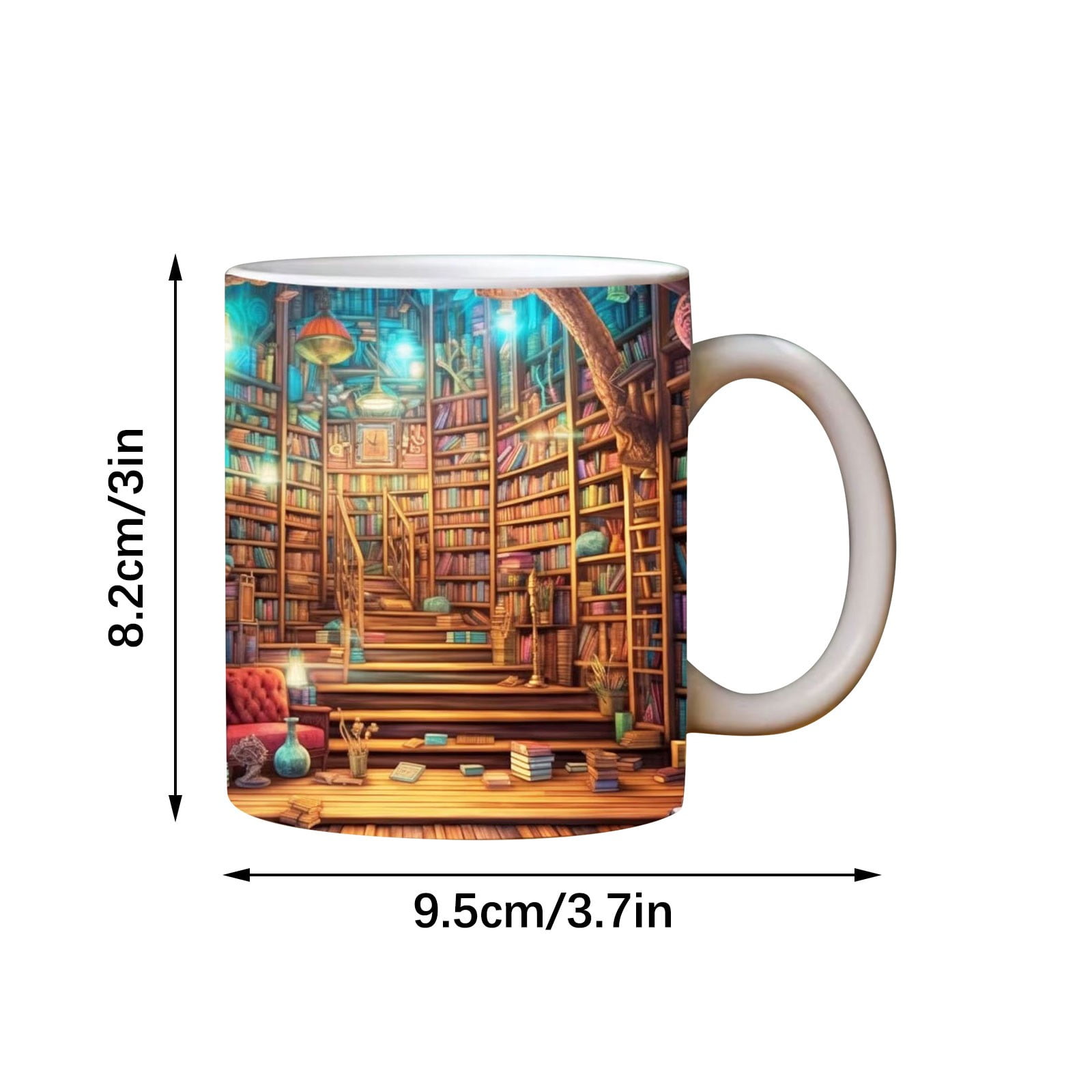 COFEST Coffee Mug,A Library Shelf Cup,3D Mug Bookshelf Couple High ...