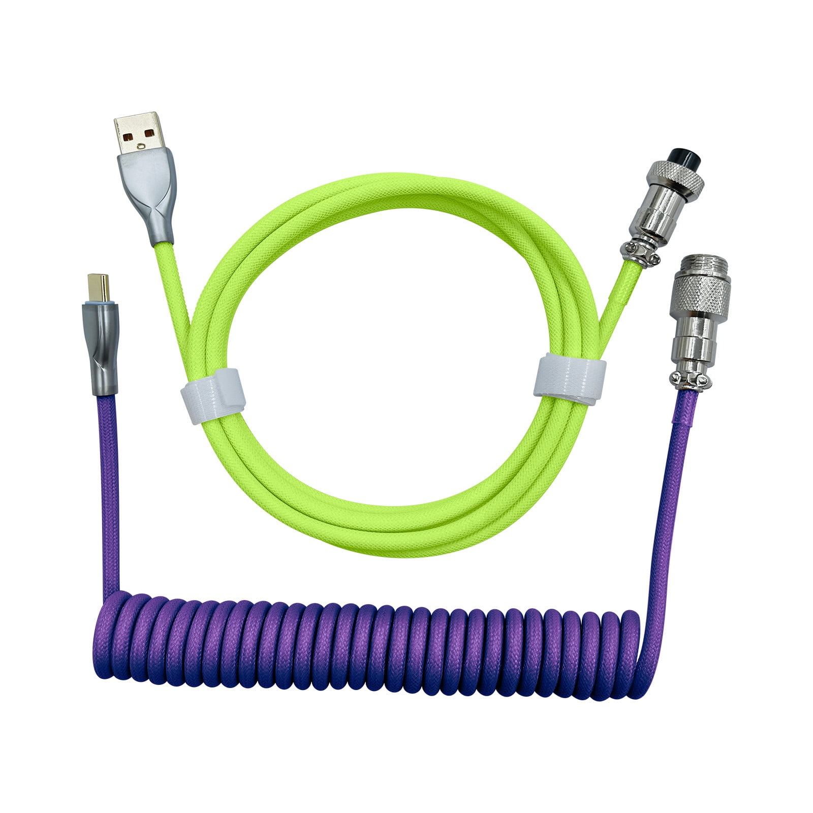 COFEST Coiled USB C Cable for Gaming Keyboard Double-Sleeved Mechanical ...