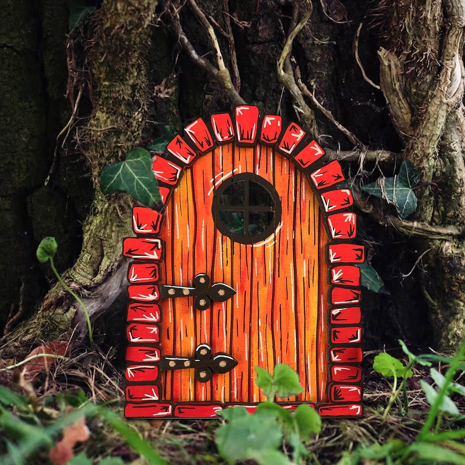 COFEST DIY Garden Tree Doors Miniature Decoration - Wooden Fairy Door ...