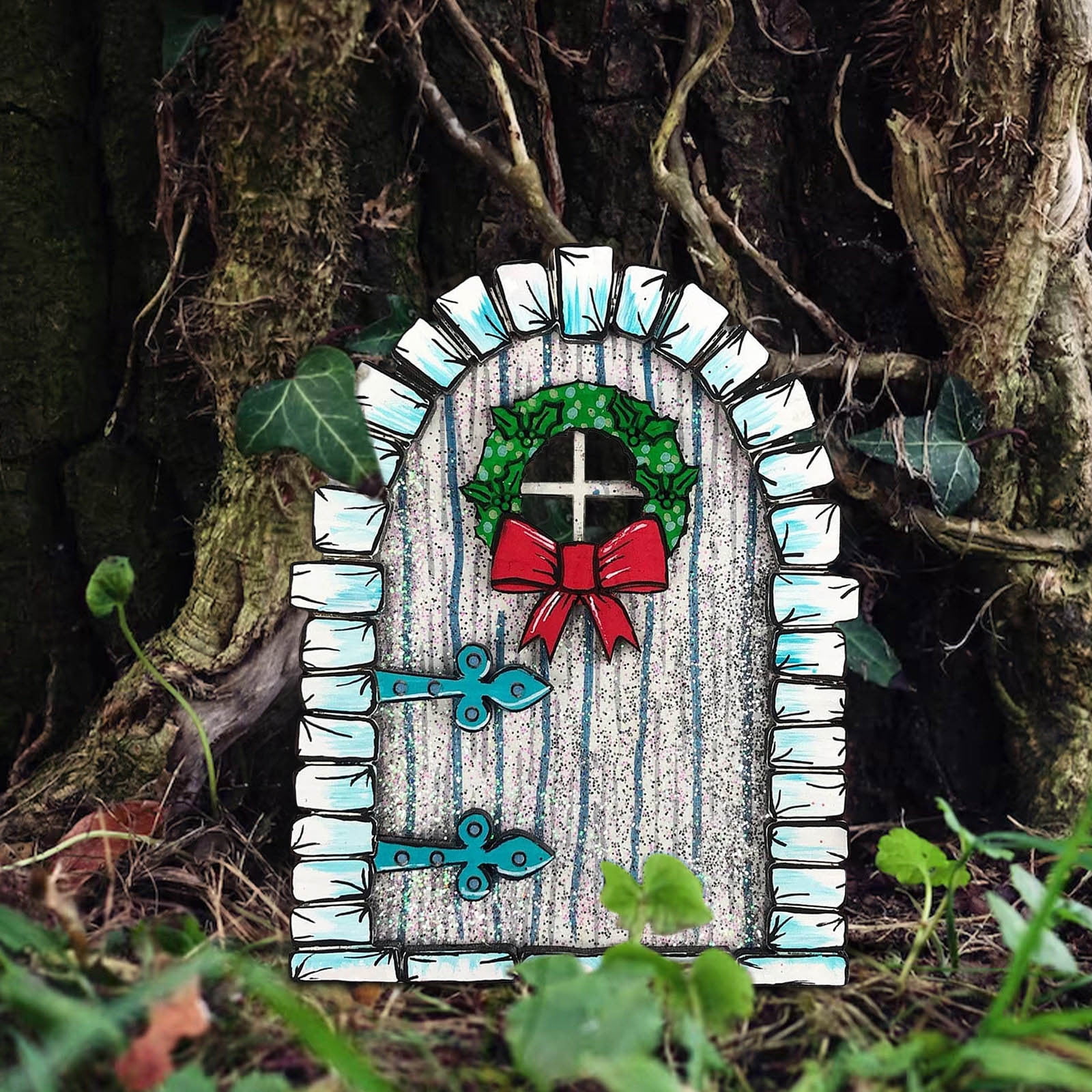 COFEST DIY Garden Tree Doors Miniature Decoration - Wooden Fairy Door ...